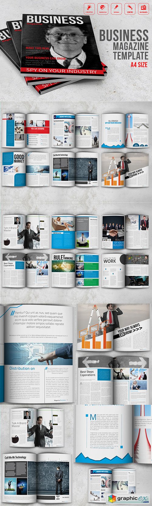 Business Magazine Template Free Download Vector Stock Image Photoshop 