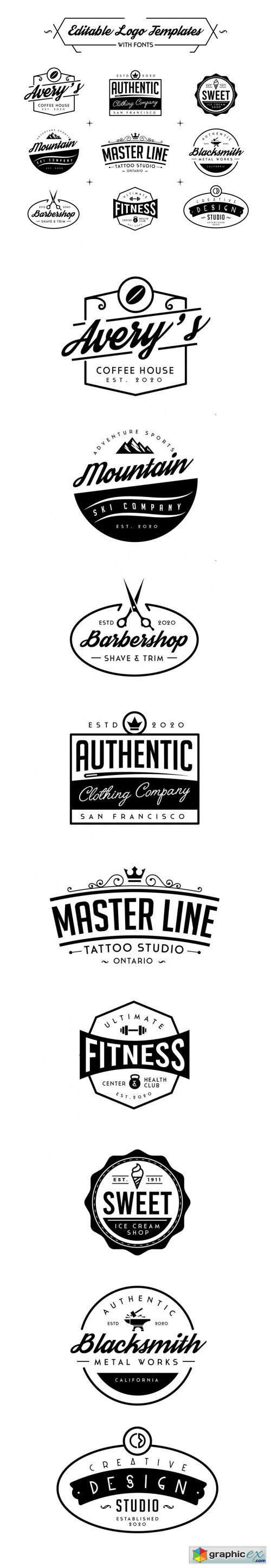 Professional Editable Logo Templates In Vector Free Download Vector 