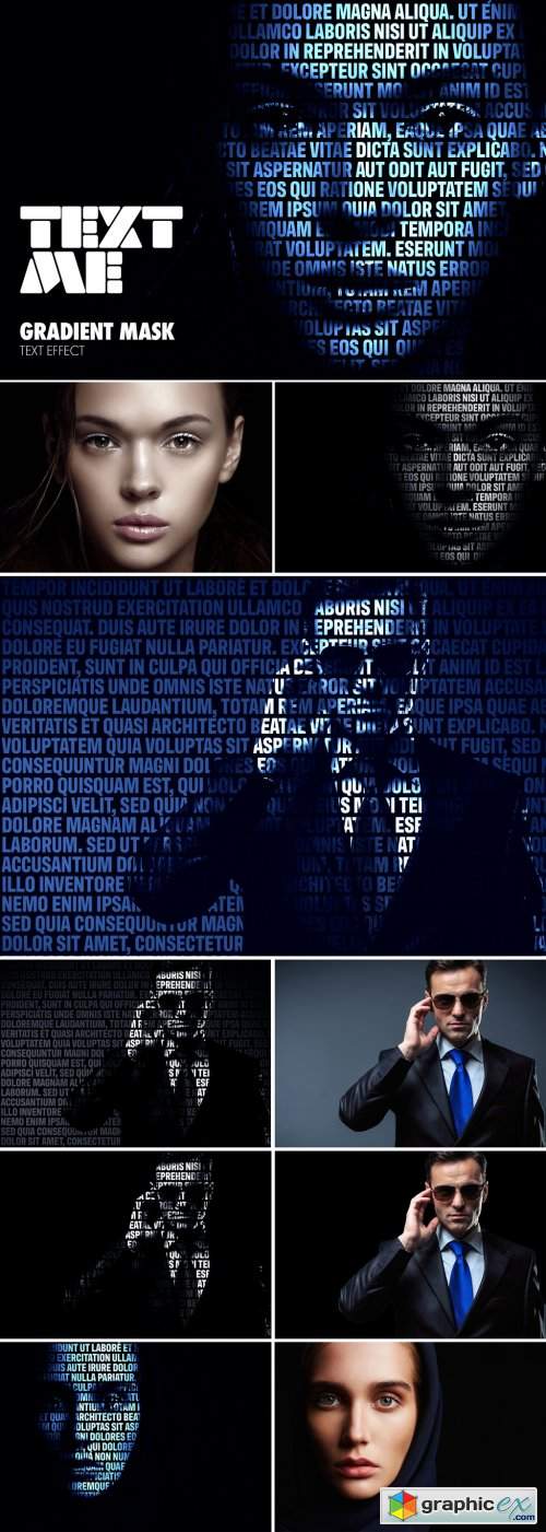 Knockout Gradient Text Mask Effect Free Download Vector Stock Image Photoshop Icon