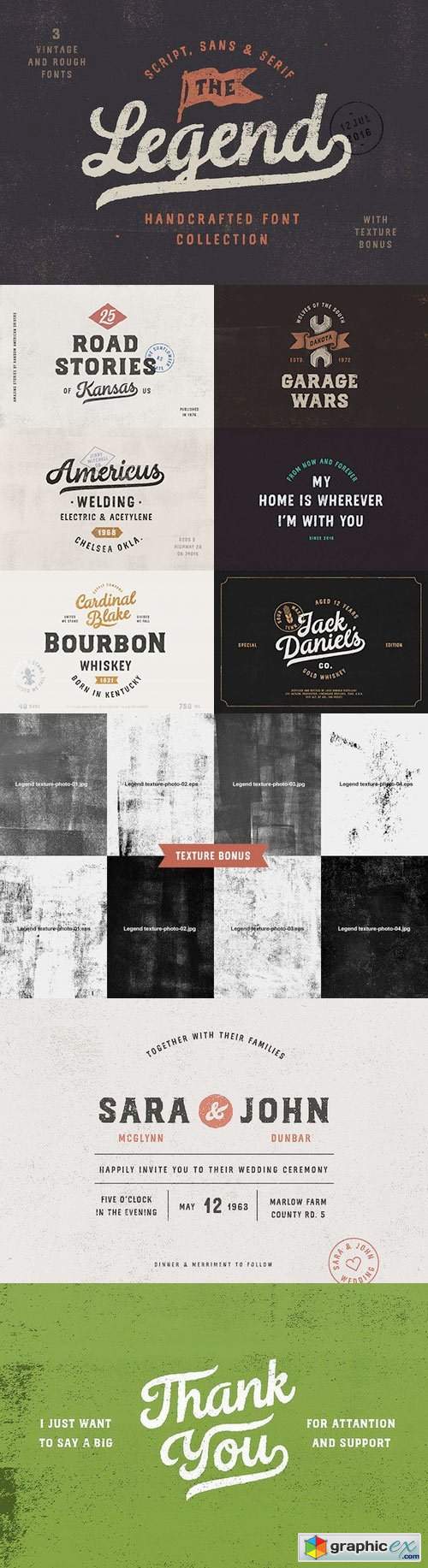 The Legend Font Trio Texture Bonus 784335 Free Download Vector 